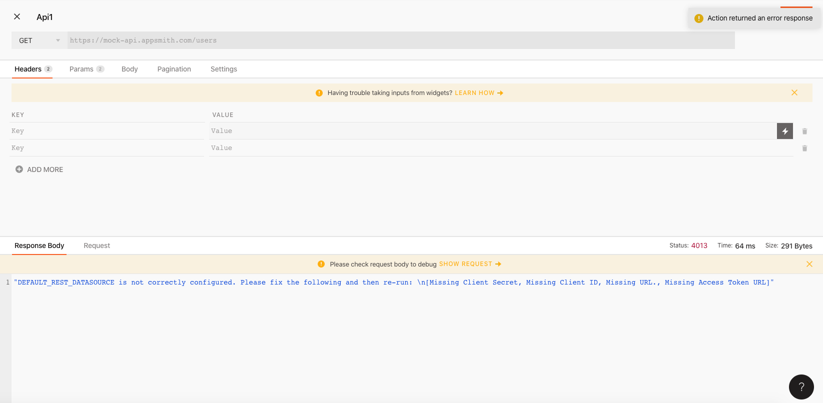 REST API 错误 | pageplug Docs